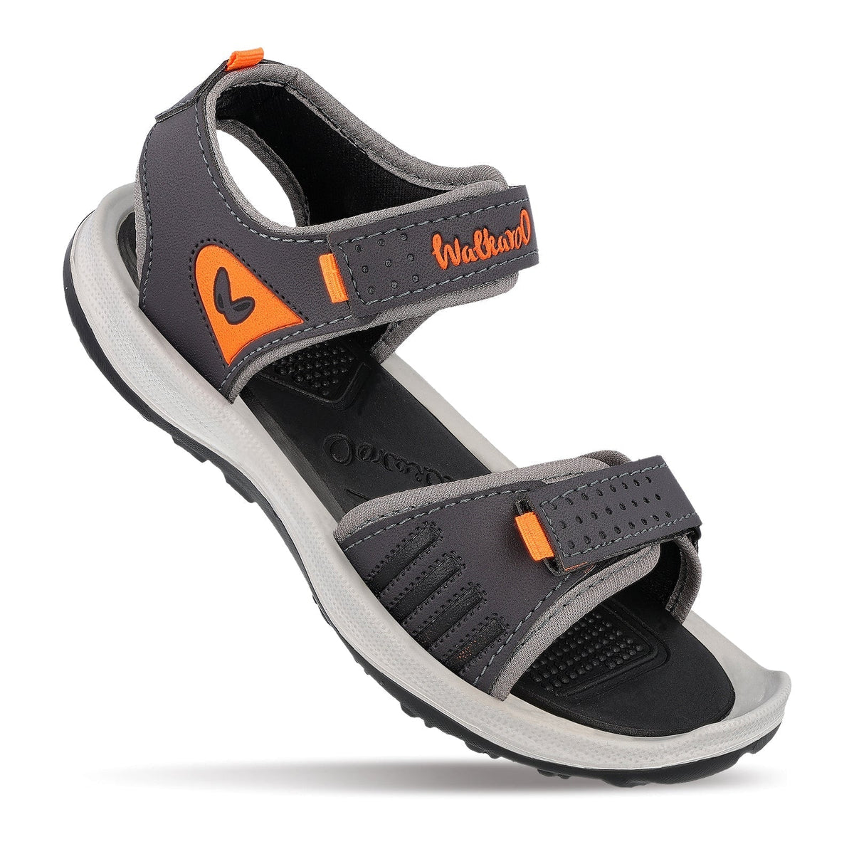 Walkaroo Men Strappy Floater Sandals - WC4301 Grey Orange – Walkaroo ...