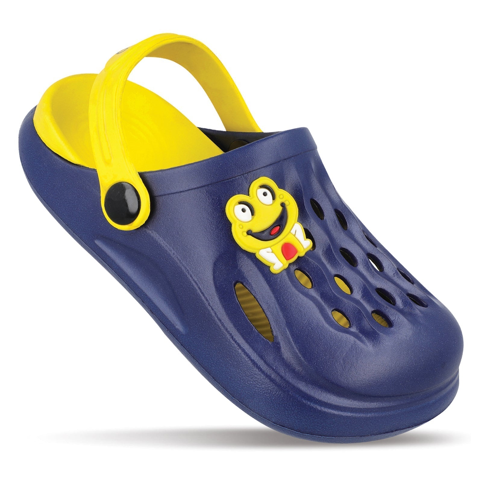 Walkaroo Basix Kids Solid Clog Sandals - WK360 Navy Blue Yellow ...