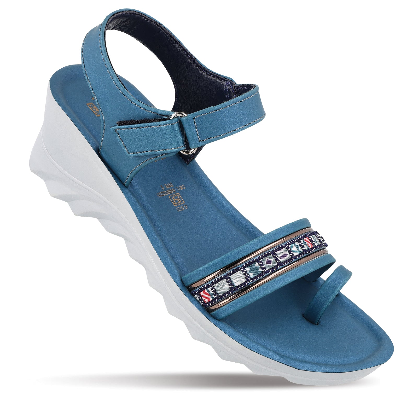 Girl's Wedge Heel Sandals - WLR77030 Peacock Blue – Walkaroo Footwear