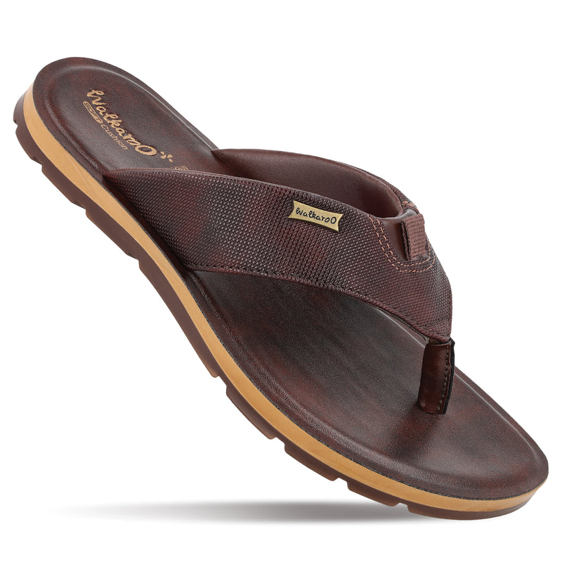 Buy Men's Daily Wear V-Strap Sandals - WE1025 Brown Online – Walkaroo ...