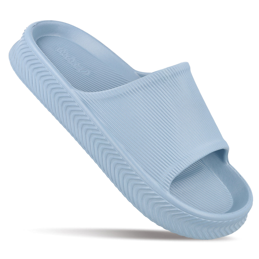 Walkaroo Mens Flip Flop Sliders - WC8737 Aqua Blue – Walkaroo Footwear