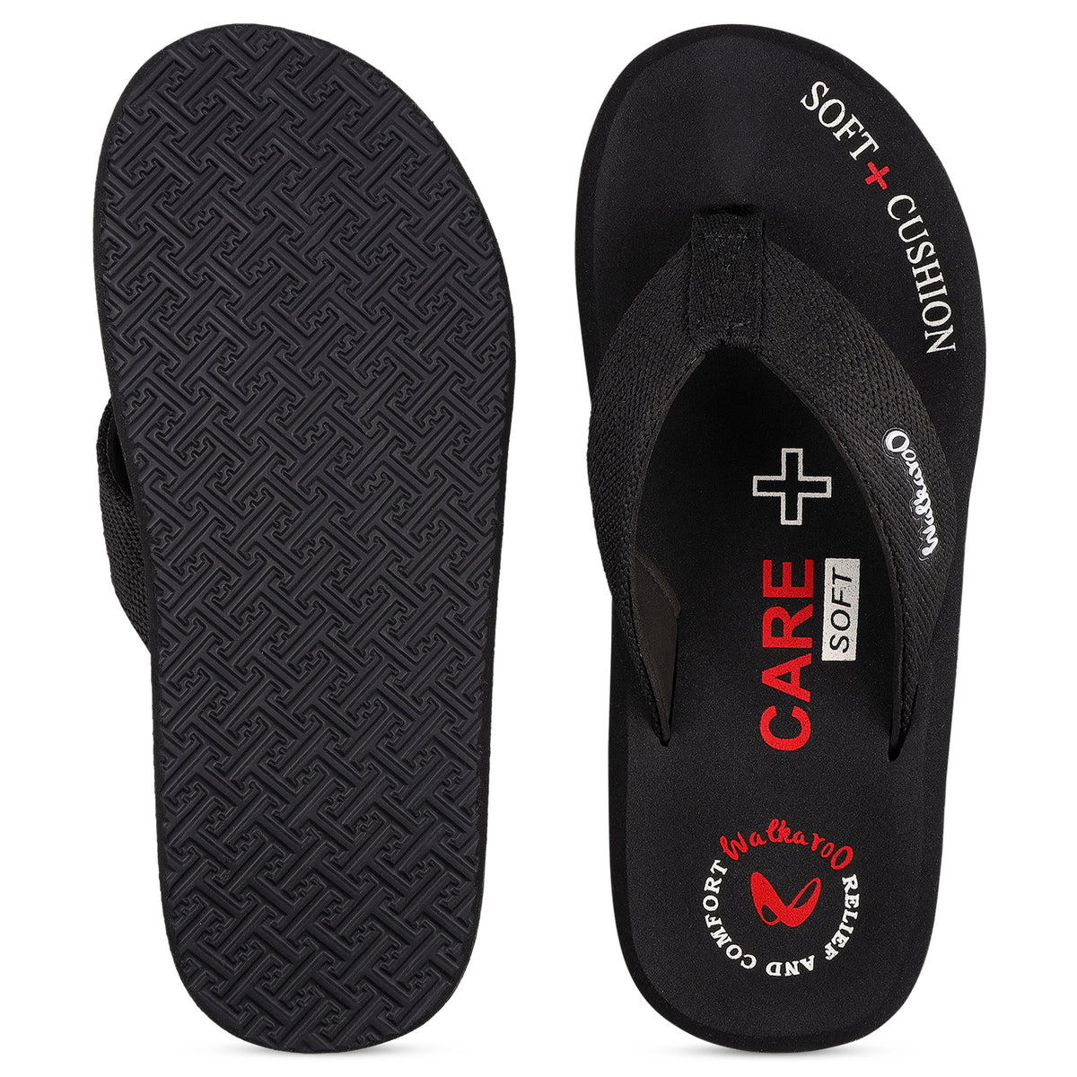 Men's Care Plus Flip-Flop - WH3816 Black – Walkaroo Footwear