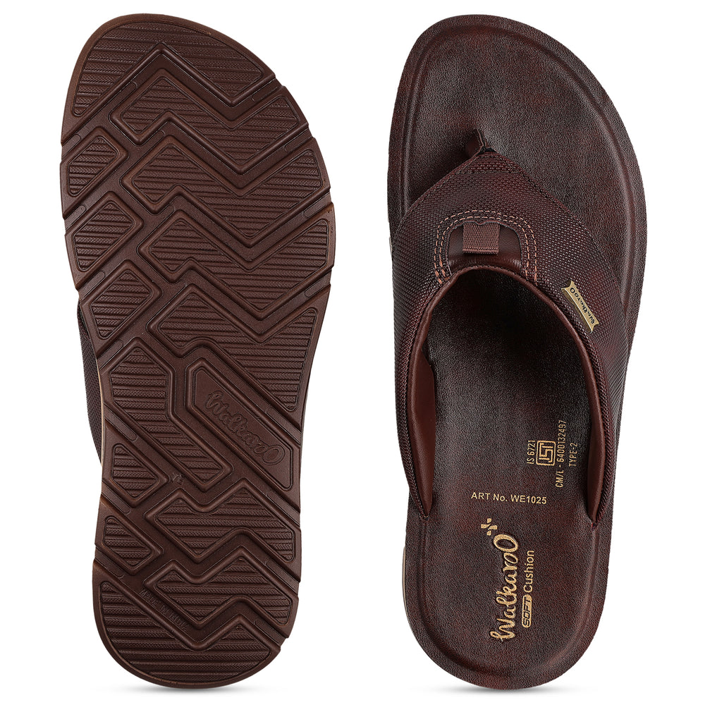 Buy Men's Daily Wear V-Strap Sandals - WE1025 Brown Online – Walkaroo ...