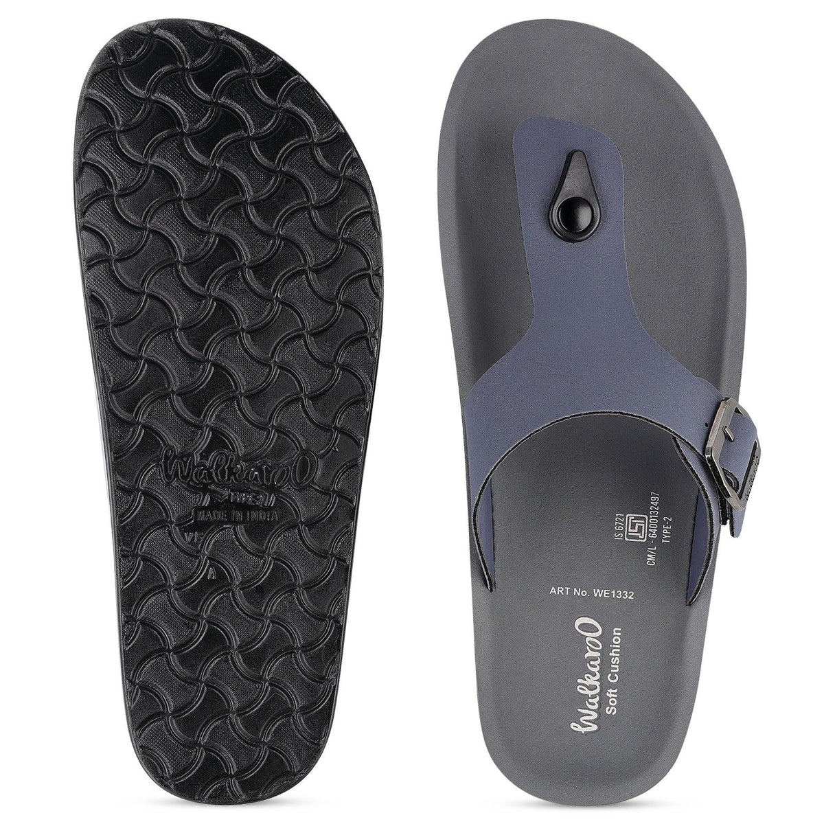 Shop Men's Daily Wear Sandals - WE1332 Blue Grey Online – Walkaroo Footwear