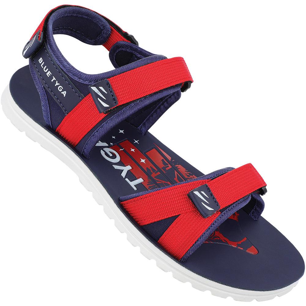 Blue Tyga Men's Daily Wear Sandals - BT1701 Blue Red – Walkaroo Footwear