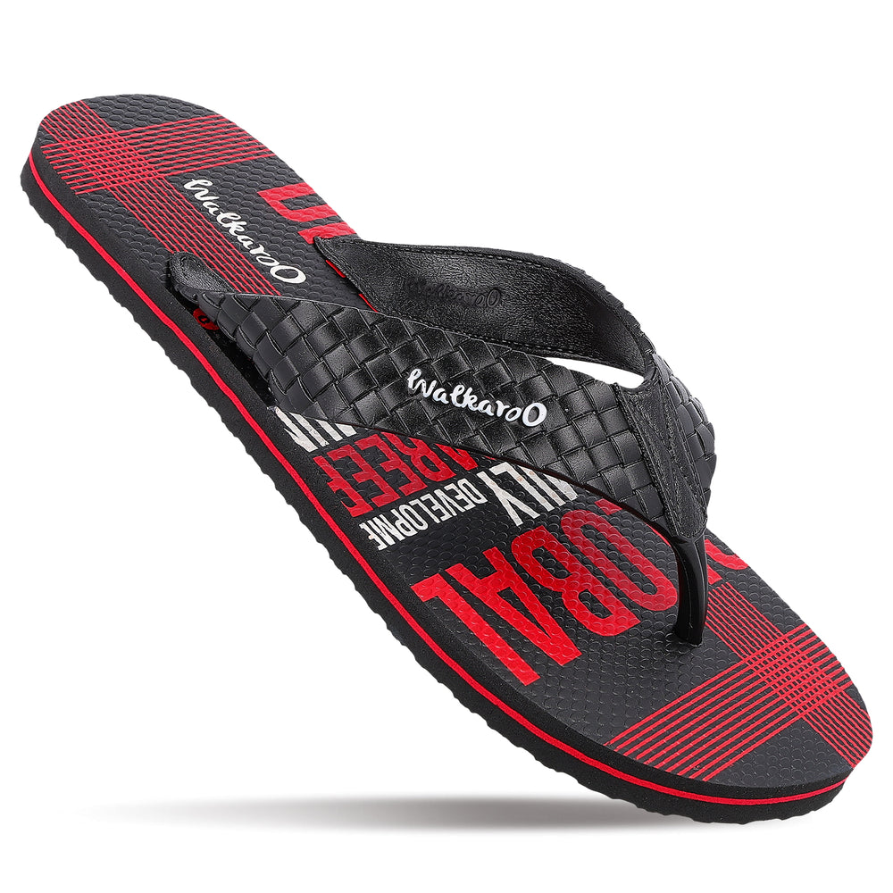 Men's Hawai Slippers - HG166 Red Black – Walkaroo Footwear