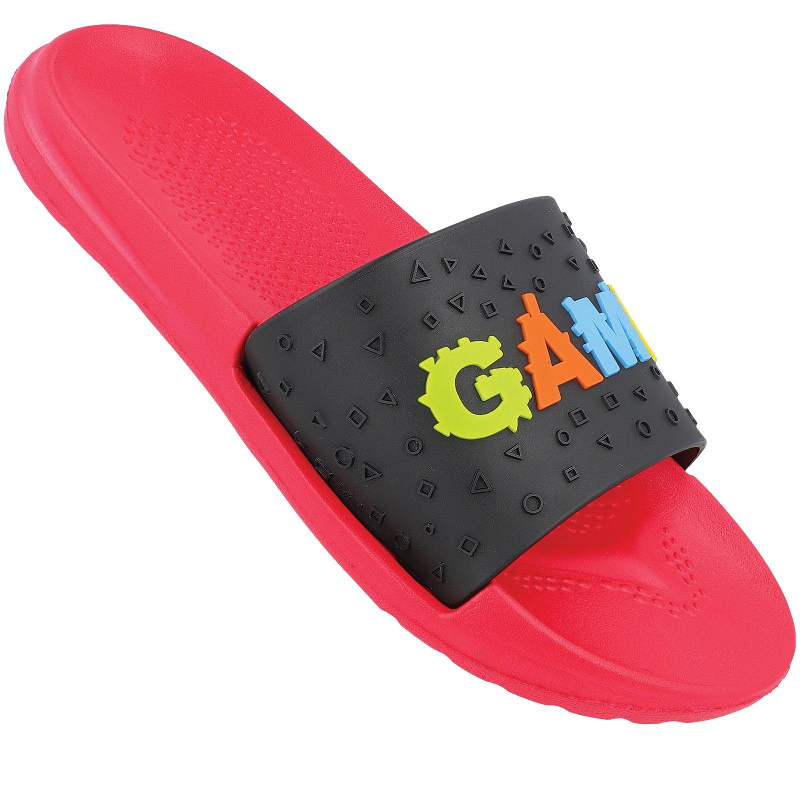 Boy's EVA Sliders - WK429 Black Red – Walkaroo Footwear